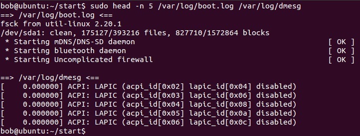 Display First Lines Of A Text File Linux