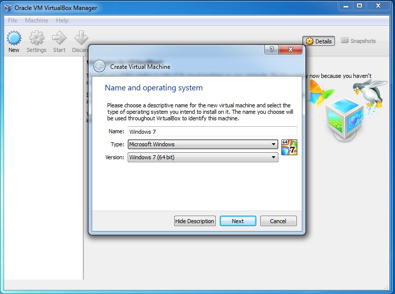 Create Virtual Machine Oracle VirtualBox