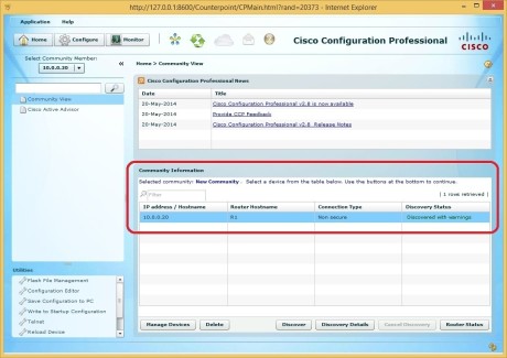 Add router to Cisco Configuration Professional (CCP) | CCNA Security#