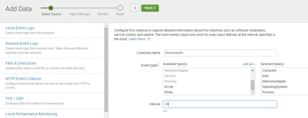 Collect Windows host information | Splunk#