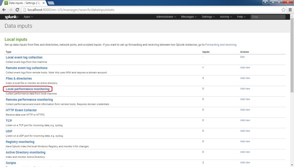 Collect performance counters | Splunk#