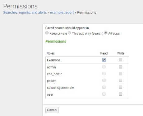 Share a report | Splunk#