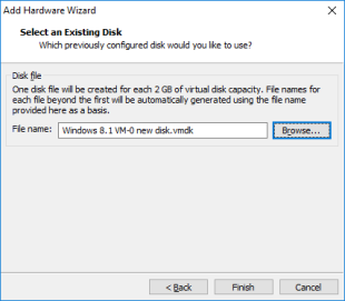 Adding an existing virtual hard disk | VMware Workstation Player#