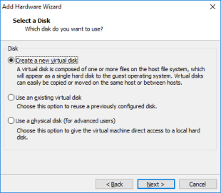 Adding a new virtual hard disk | VMware Workstation Player#