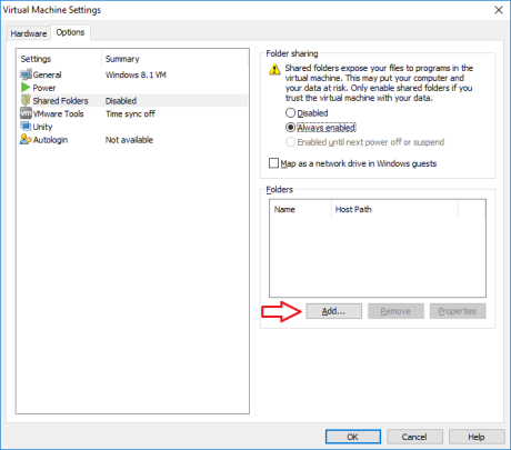 Enabling a shared folder for a virtual machine | VMware Workstation Player#