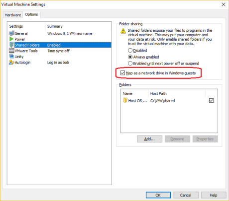 Mapping the shared folder as a network drive | VMware Workstation Player#