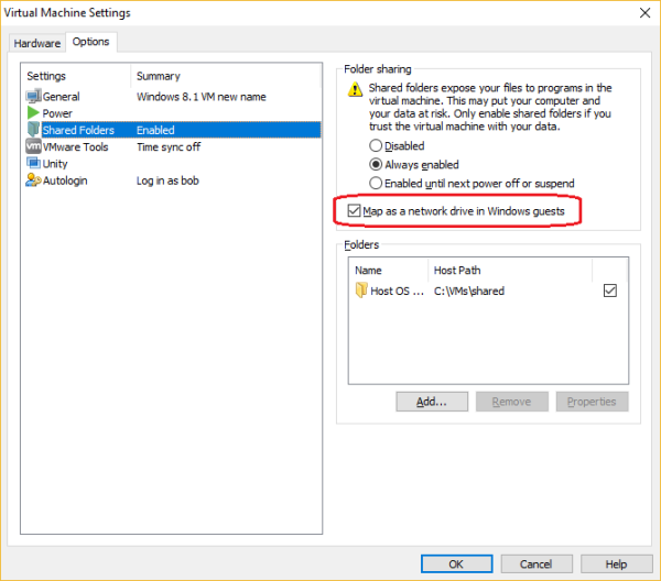 Mapping the shared folder as a network drive | VMware Workstation Player#