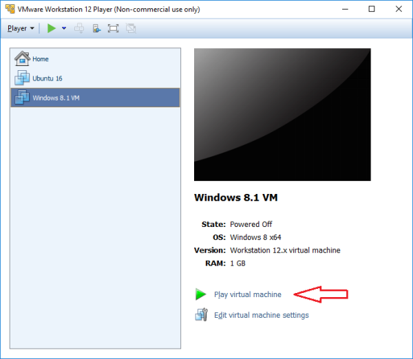 Starting a virtual machine | VMware Workstation Player#