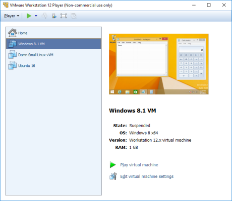 Suspending a virtual machine | VMware Workstation Player#